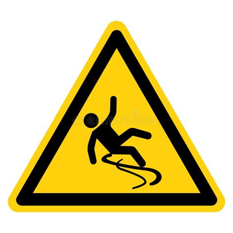 Slippery When Wet Symbol Signvector Illustration Isolated On White Background Label Eps10
