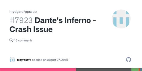 Dantes Inferno Crash Issue · Issue 7923 · Hrydgardppsspp · Github