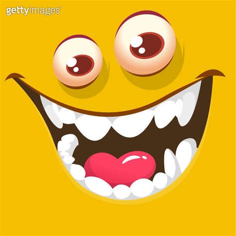 Cartoon Monster Face Vector Halloween Monster Avatar With Funny Face