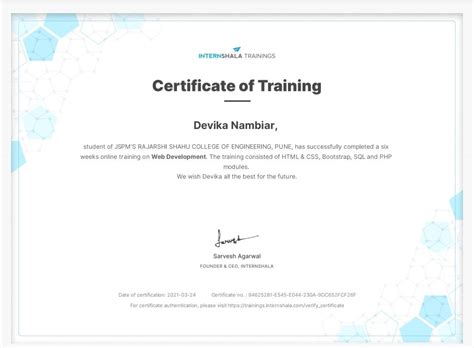 Html5 Css3 Bootstrap Php Sql Training Devika Nambiar