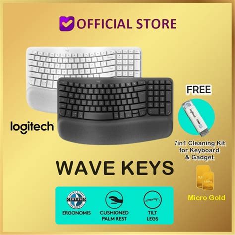 Promo Logitech Wave Keys Keyboard Ergonomic Wireless Bluetooth Palm Rest Cicil 0 3x Jakarta