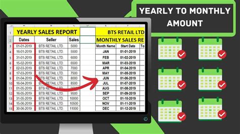 How To Calculate The Monthly Amount In Excel
