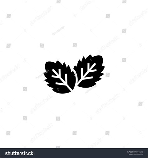 Basil Vector Icon Black Solid Flat Stock Vector Royalty Free