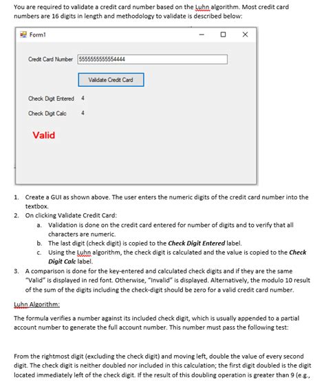 Solved You Are Required To Validate A Credit Card Number