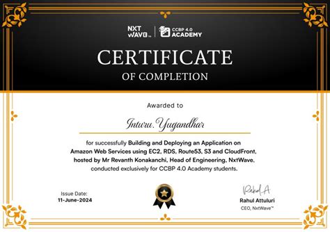 yugandhar inturu on linkedin certificateofcompletion awsproject