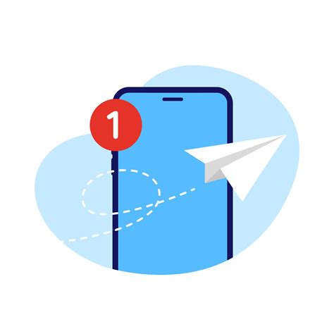 One New Message Notification Send On Smartphone Screen Concept Illustration Flat Design Vector