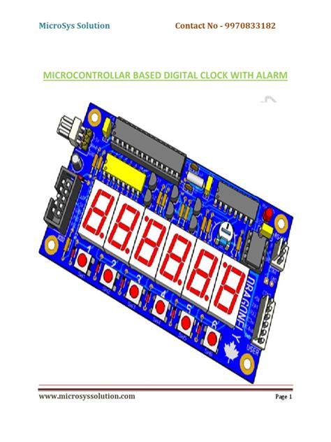 Microcontrollar Based Digital Clock With Alarm Pdf
