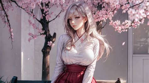 Anime Girl White Hairs Sitting On Bench 4k 4k Wallpapers 40000 Ipad Wallpapers 4k 4k