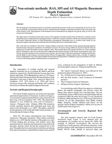 Pdf Non Seismic Methods Ras Spi And As Magnetic Basement Depth