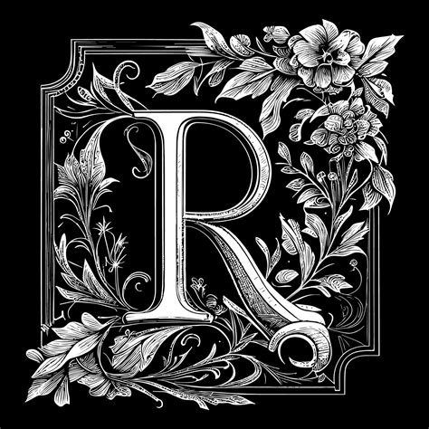 Letter R Floral Ornament Logo Is A Beautiful And Intricate Design That