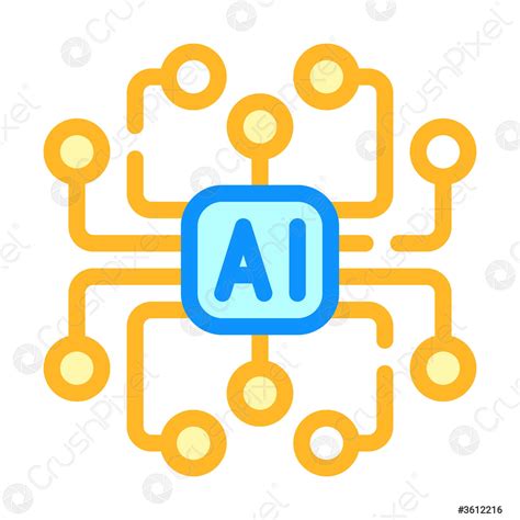 Artificial Intelligence Ai Scheme Color Icon Vector Artificial Intelligence Ai Stock Vector