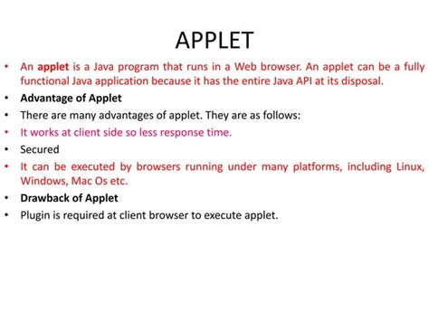 Applets PPT