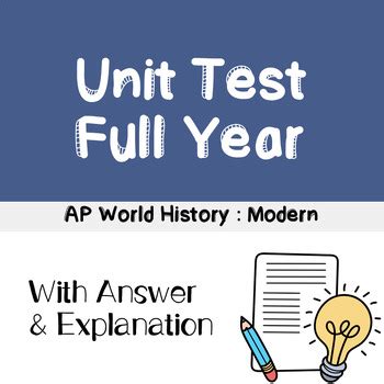 AP World History Unit Test Full Year Editable By AP Teacher