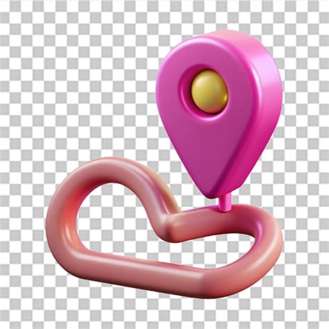 3d Route Location Line With Pin Icon Concept Of Path Or Road Locator