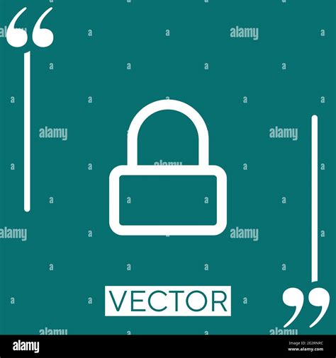 Locked Rectangular Outlined Security Padlock Linear Icon Editable