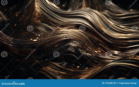 Metallic Wave Pattern Reflects Futuristic Technology In Motion Generated By Ai Stock