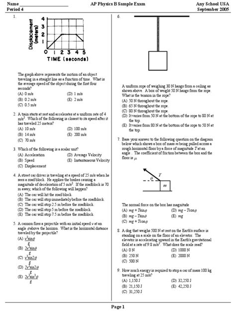 Ap Physics B Sample Exam Pdf Optics Electricity