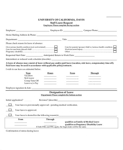 FREE 12 Sample Leave Request Forms In PDF