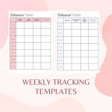 Meltdown And Behaviour Tracker Templates L Behaviour Monitoring