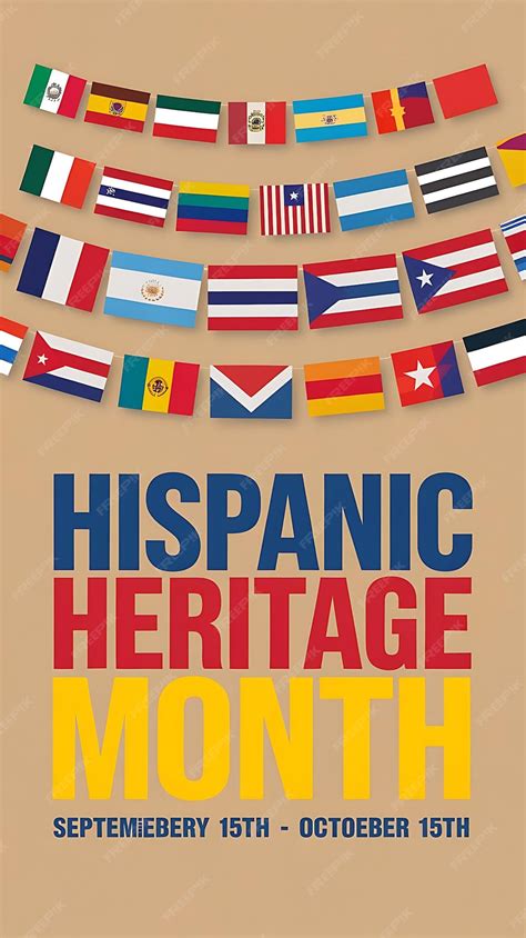 Hispanic Heritage Month Poster Vector Illustration Premium Ai Generated Vector