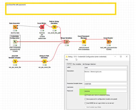 how to enter the file s password using flow variable in excel reader knime analytics platform