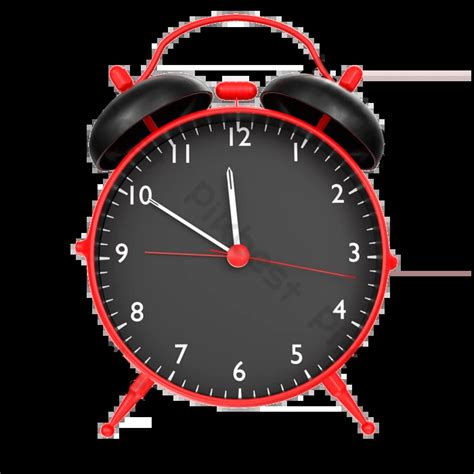 Red Alarm Clock Object 3d Modelling Psd Png Images Free Download