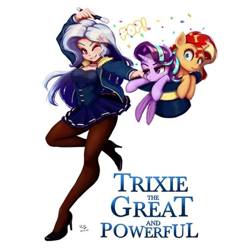 Sunset Shimmer And Trixie Human