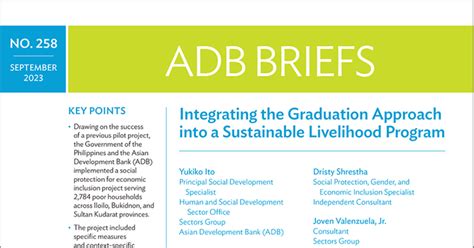 Integrating The Graduation Approach Into A Sustainable Livelihood Program Asian Development Bank Integrating The Graduation Approach Into A Sustainable Livelihood Program Asian Development Bank