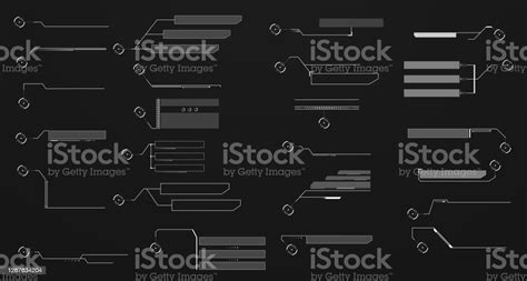 정보 터치 콜아웃 헤더는 허드 요소입니다 미래 사용자 인터페이스 패널 통화 통신 메뉴 헤드업 디스플레이 그래픽 사용자 인터페이스에 대한 스톡 벡터 아트 및 기타 이미지