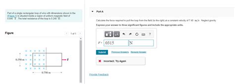 Solved Part A Part Of A Single Rectangular Loop Of Wire With