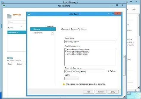 NIC Teaming Windows Server Preview