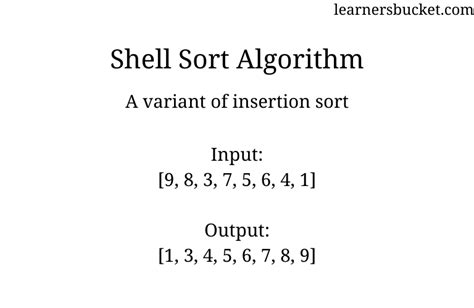 Shell Sort Algorithm In Javascript Learnersbucket