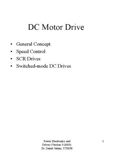 DC Motor Drive Presentation Free To View