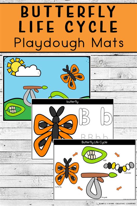 Butterfly Life Cycle Playdough Mats Simple Living Creative Learning