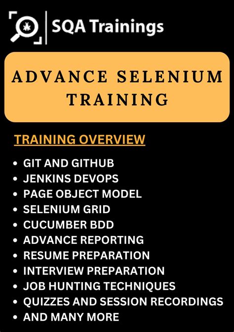 Sqa Trainings On Linkedin We Are Excited To Announce Selenium Advance Training If You Are