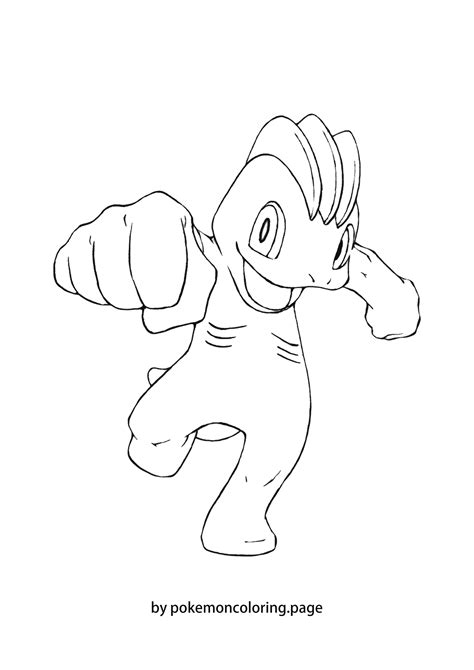 Machop Coloring Page 1 Pokemon Coloring Pages