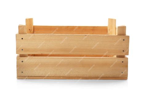 Premium Photo Empty Wooden Box Isolated On White