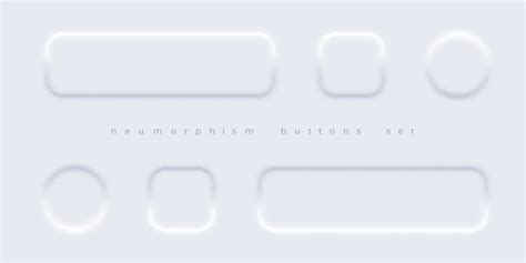 Premium Vector Neumorphic Buttons Set Simple Elegant Neumorphism Design Elements