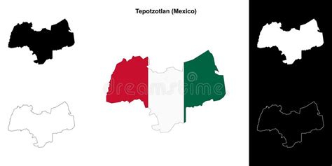 Tepotzotlan Outline Map Stock Illustrations 1 Tepotzotlan Outline Map