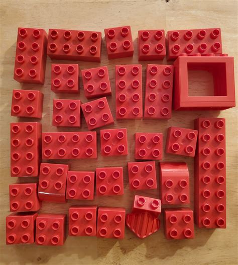 Lego Duplo Red Yellow Bag1 65 Pcs Parts Used Etsy
