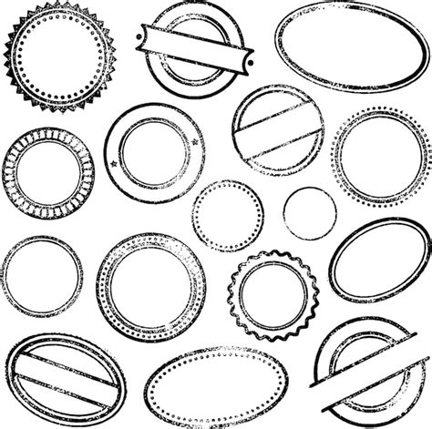 Premium Vector Set Of Empty Circle And Oval Rubber Stamps