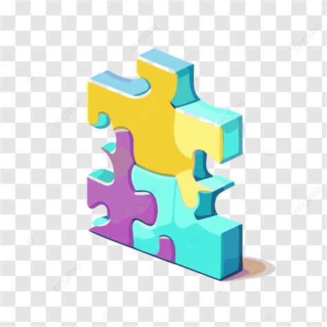 다채로운 퍼즐 조각이 그림으로 그려져 있습니다 벡터 흰색 배경에 퍼즐의 단순한 다채로운 아이콘 그림자 없음 작은 프레임 중앙 Png 일러스트 및 벡터 에 대한 무료