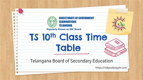 TS 10th Class Time Table 2024 Released Bse Telangana Gov In Vidya Udyogam