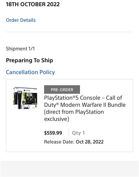 Anyone Have Their Ps5 Mw2 Bundle Ship Yet I Chose Launch Day Delivery On The 18th And Was