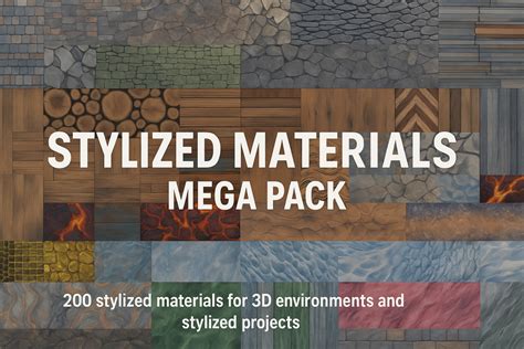 Stylized Materials Mega Pack 1 200 Handcrafted Textures 2d Textures