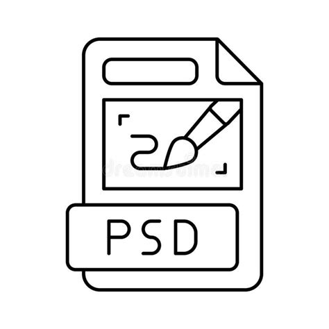 Psd File Format Document Line Icon Vector Illustration Stock Vector Illustration Of Document