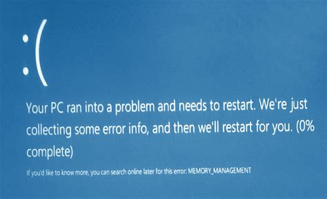 Windows Blue Screen Memory Management Windows 10 Psawelucky