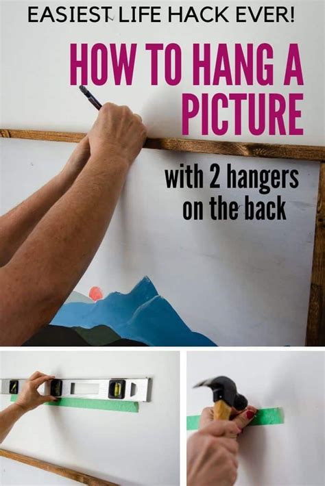 Picture Hanging Hack With Tape And Level At John Bulter Blog