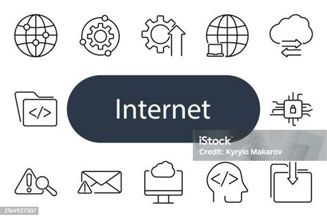인터넷 설정 아이콘입니다 지구 기어 휴대용 퍼스널 컴퓨터 구름 네트워크 폴더 이메일 경고 데이터 이전 통신 연결성 웹 사이트 코딩 체계 과학 기술 온라인 디지털 브라우징 편