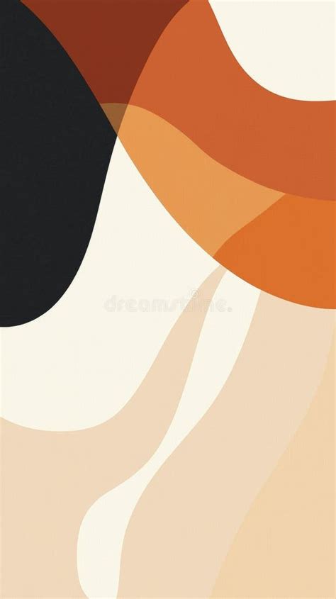 Modern Abstract Background Featuring Overlapping Wavy Shapes In A Palette Of Warm Earthy Tones